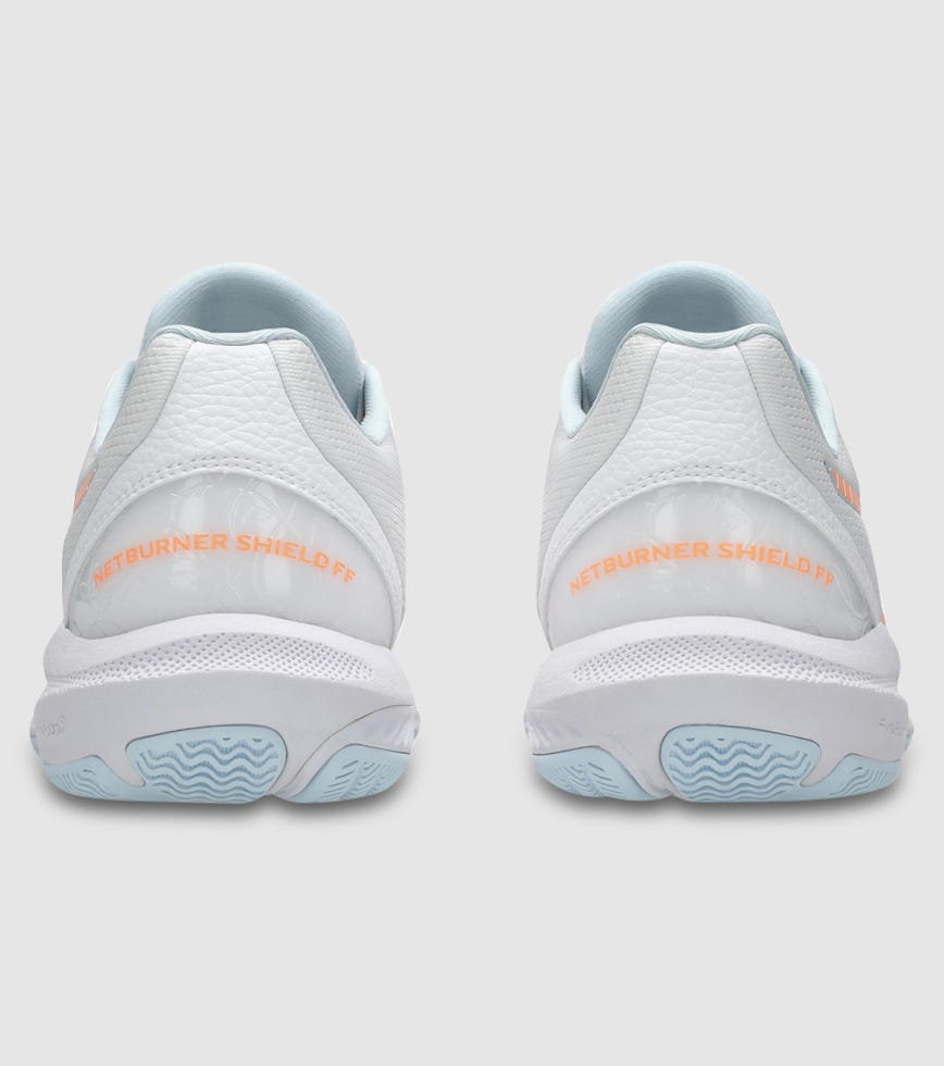 ASICS NETBURNER SHIELD FF WOMENS WHITE COOL GREY | The Athlete's Foot
