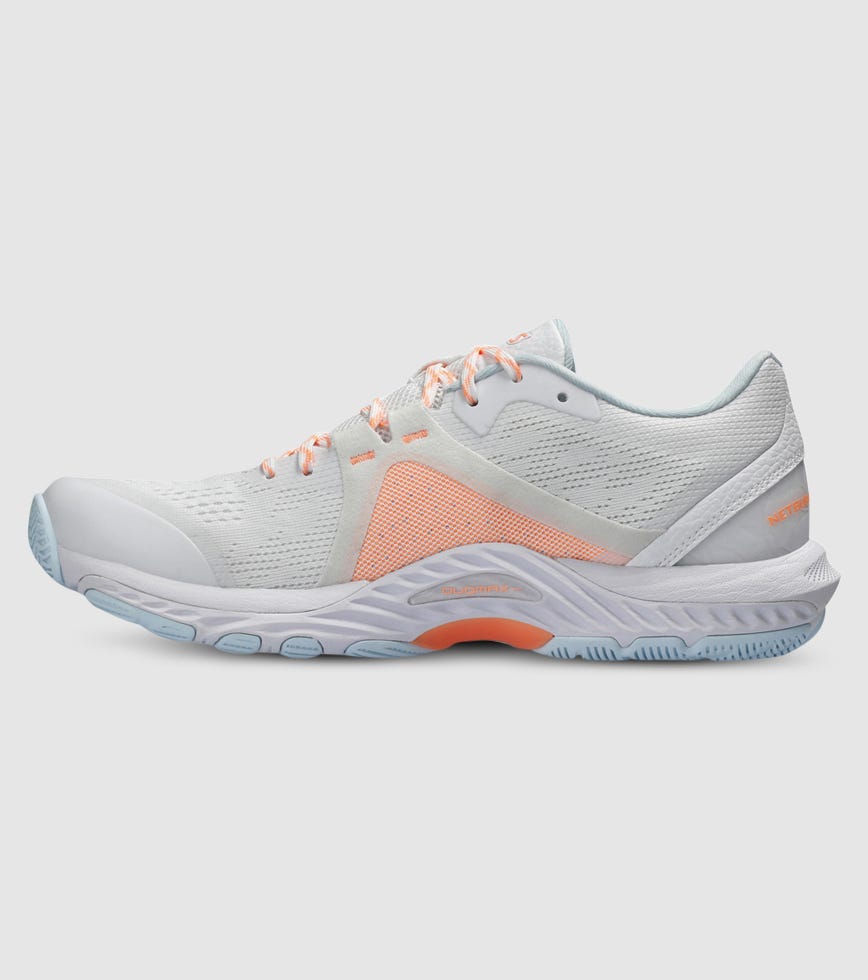 ASICS NETBURNER SHIELD FF WOMENS WHITE COOL GREY | The Athlete's Foot
