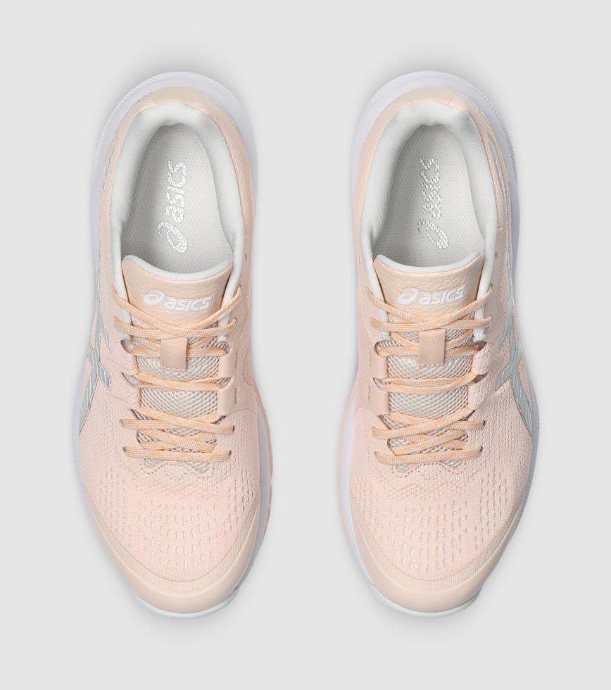 ASICS NETBURNER SHIELD WOMENS NETBALL SHOES PEARL PINK PURE SILVER ...