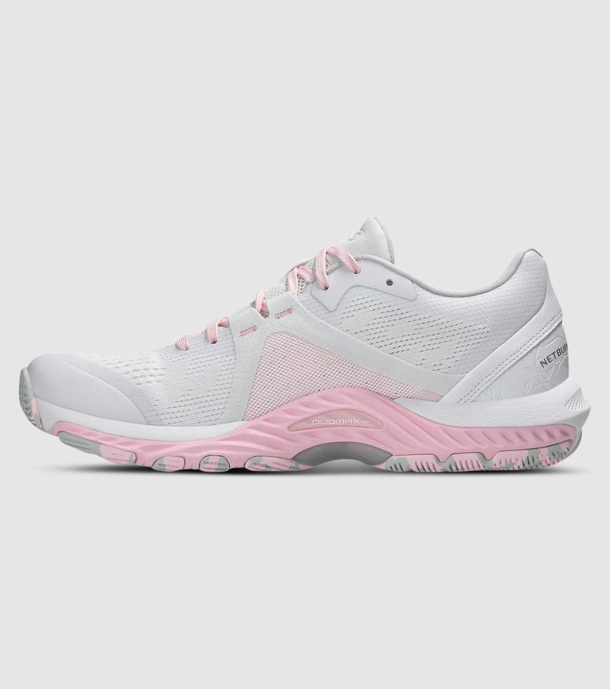 ASICS NETBURNER SHIELD FF WOMENS NETBALL SHOES WHITE COTTON CANDY | The ...