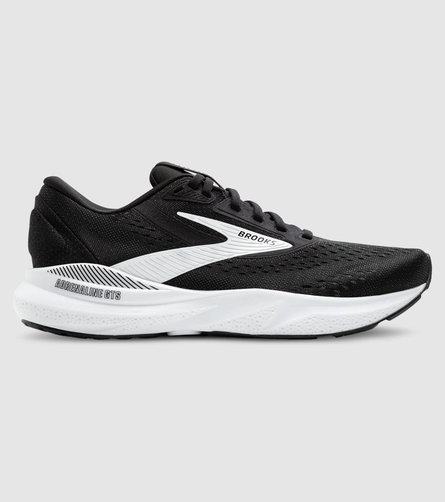BROOKS ADRENALINE GTS 24 MENS BLACK WHITE | The Athlete's Foot