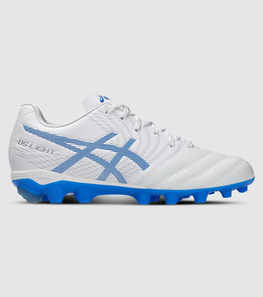 ASICS DS LIGHT JR (GS) KIDS FOOTBALL BOOTS WHITE ELECTRIC BLUE | The ...