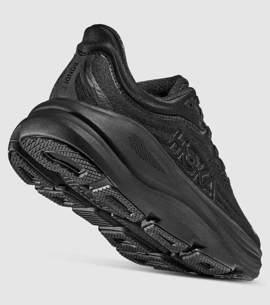 HOKA BONDI 9 (2E X-WIDE) WOMENS BLACK BLACK | The Athlete's Foot
