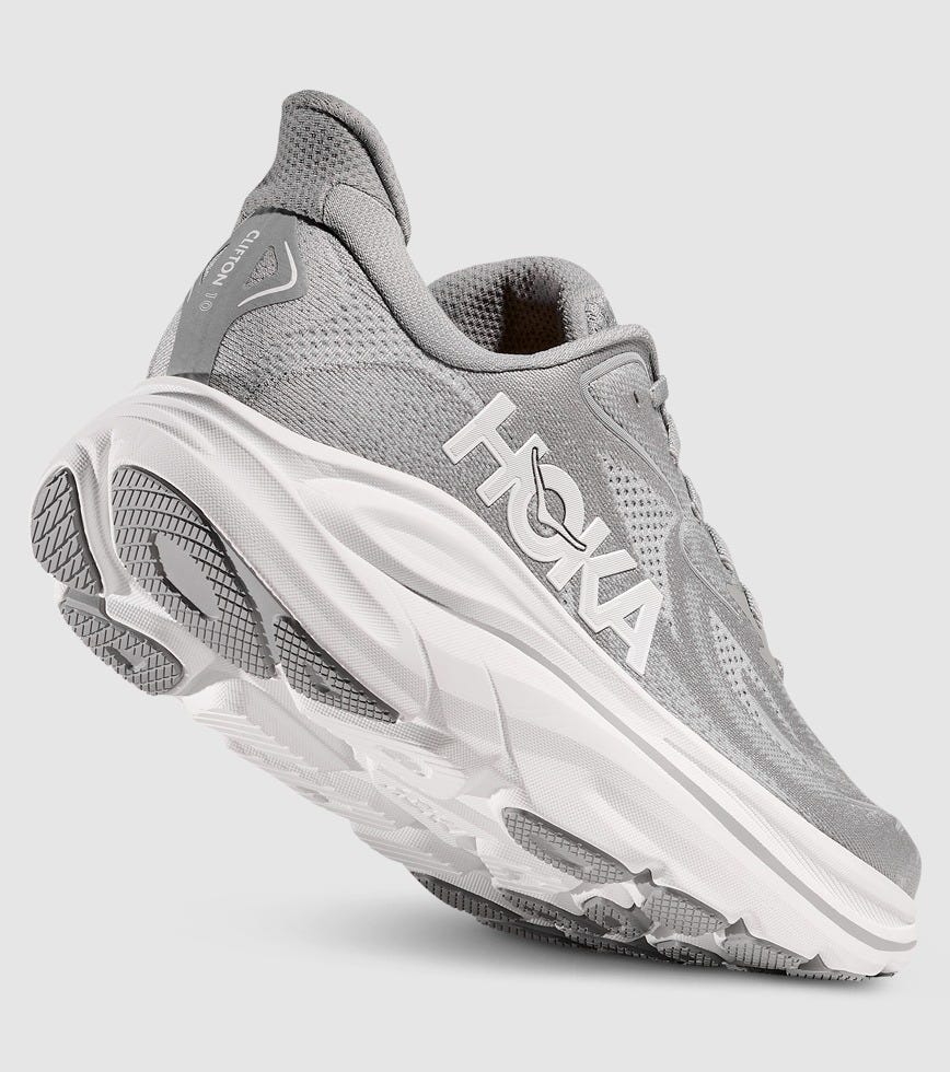 HOKA CLIFTON 9 4E MENS STELLAR GREY STARDUST | The Athlete's Foot