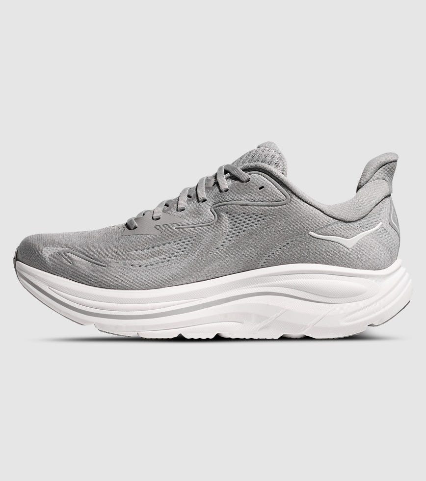 HOKA CLIFTON 9 4E MENS STELLAR GREY STARDUST | The Athlete's Foot