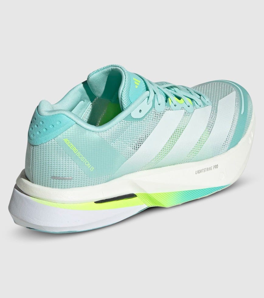 ADIDAS ADIZERO BOSTON 13 WOMENS SEMI FLASH AQUA ZERO MET. LUCID LEMON ...