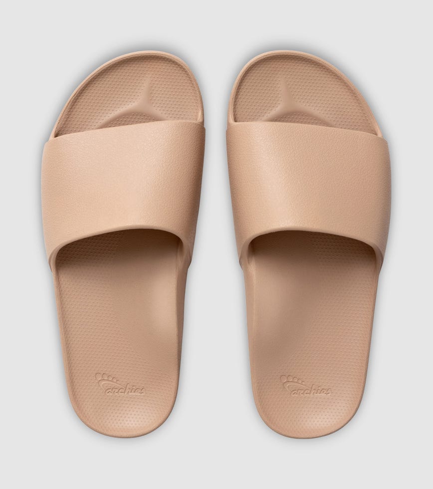 ARCHIES ARCH SUPPORT UNISEX SLIDES TAN | The Athlete's Foot